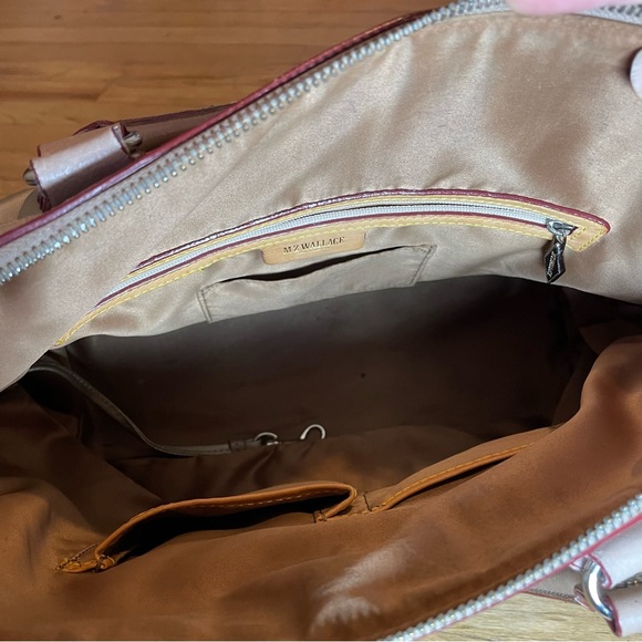 MZ Wallace | Bags | Mz Wallace Iconic Bedford Bea Pleated Bag Goldtaupe Metallic Sheen | Poshmark